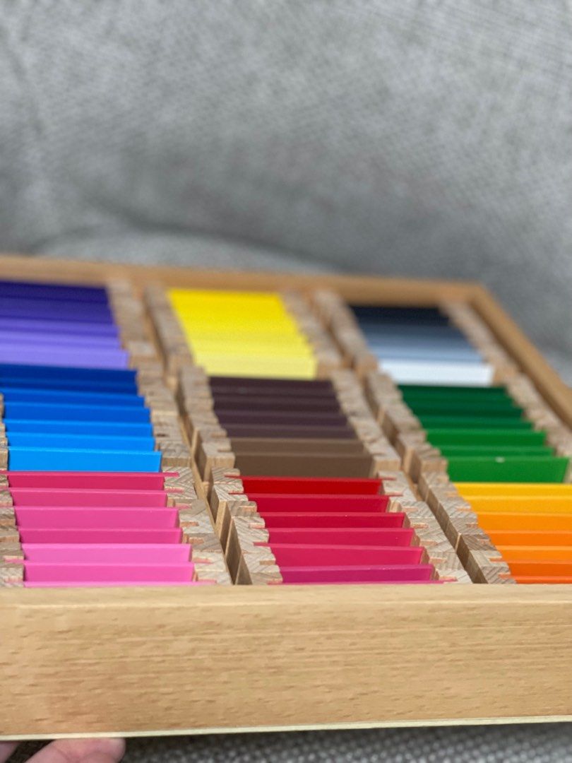 Montessori Sensory Color Card Wood Box Preschool Children Kids ...