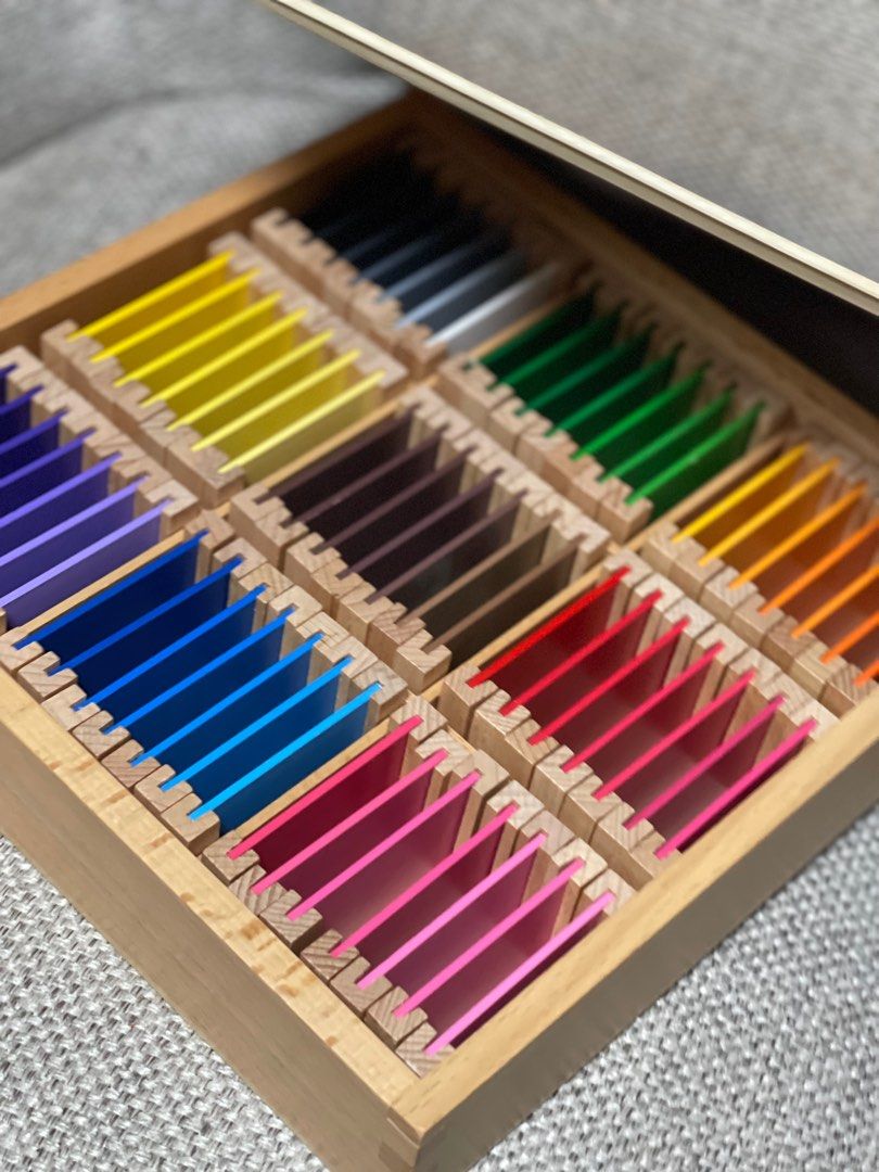 Montessori Sensory Color Card Wood Box Preschool Children Kids ...