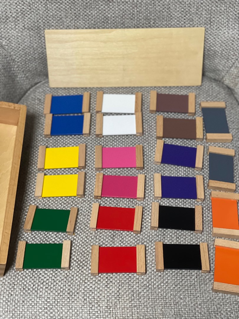 Montessori Sensory Color Card Wood Box Preschool Children Kids ...