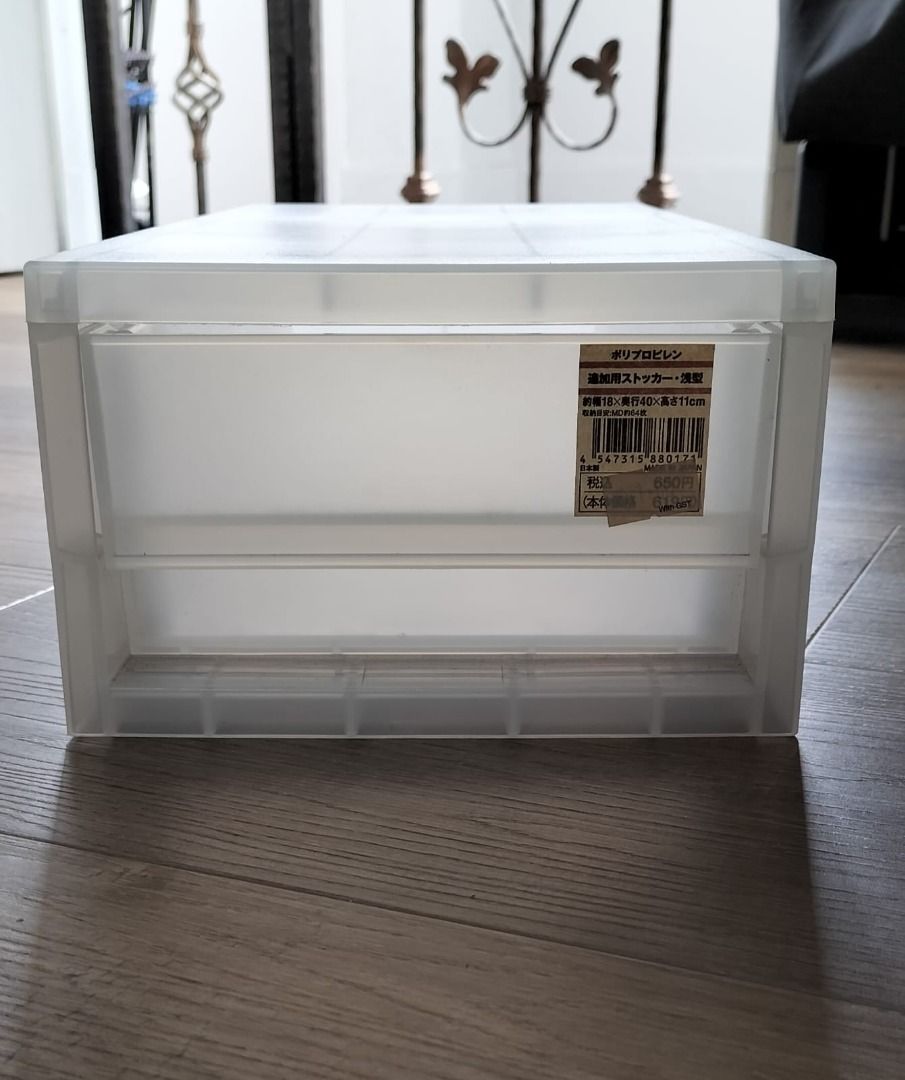 MUJI | PLASTIC | STORAGE | DRAWER | 18 x 40 x 11cm, Furniture & Home ...