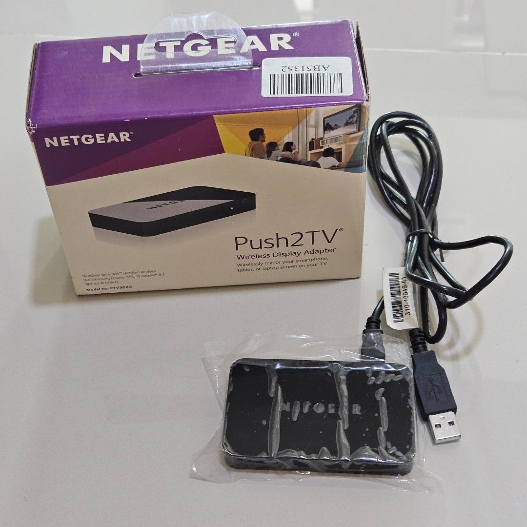 NETGEAR Push2TV Wireless Display HDMI Adapter with Miracast (PTV3000), TV & Home Appliances, TV ...