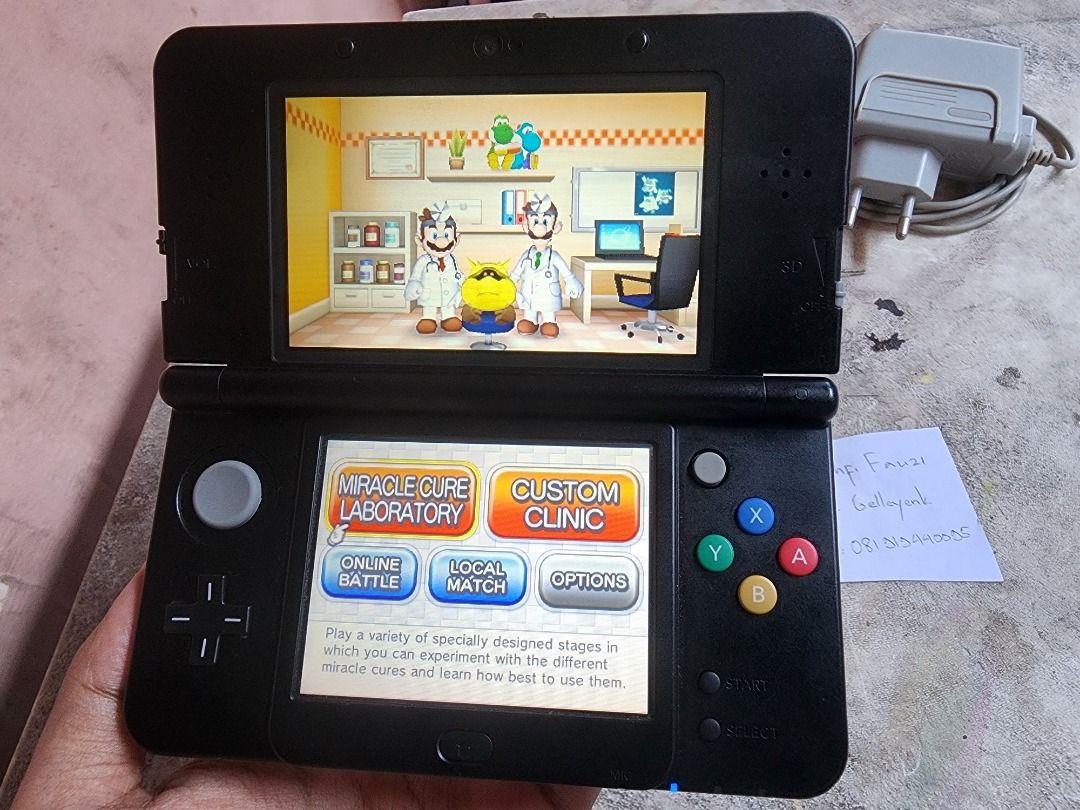 New Nintendo 3DS not XL Black CFW Luma 64GB Plate Super Mario Maker ...
