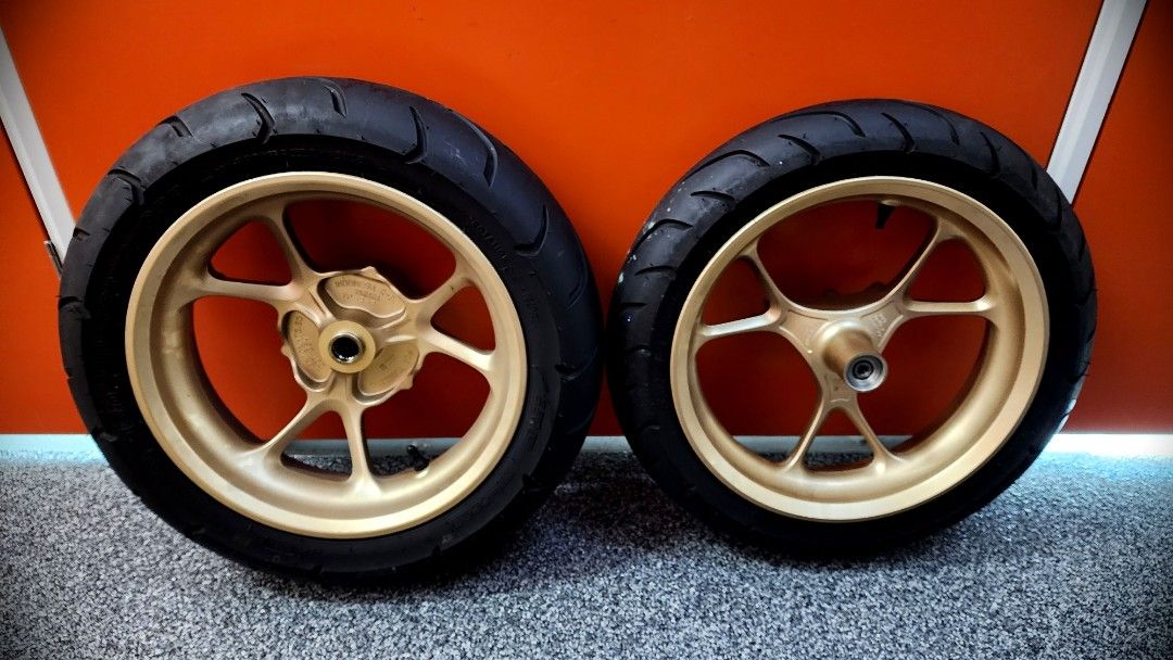Nmax V2 Original Rims with tyre (Lightly used), Motorcycles, Motorcycle ...