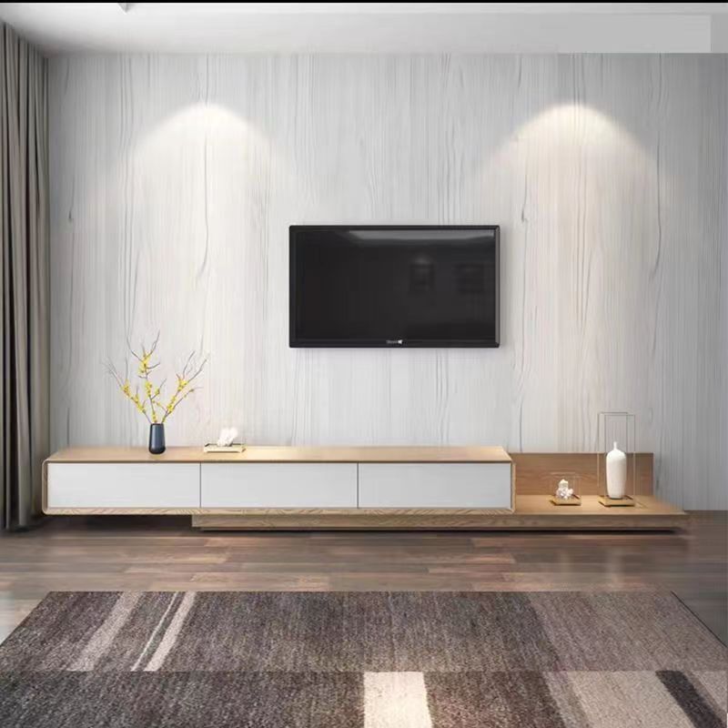 Nordic floor-standing TV cabinet coffee table combination retractable ...
