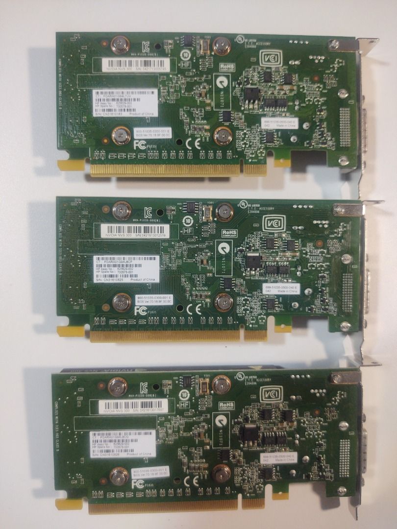 NVIDIA NVS 300 512MB GDDR3 PCI-E Gen 2 x16 DMS-59 to Dual DVI-I SL or ...