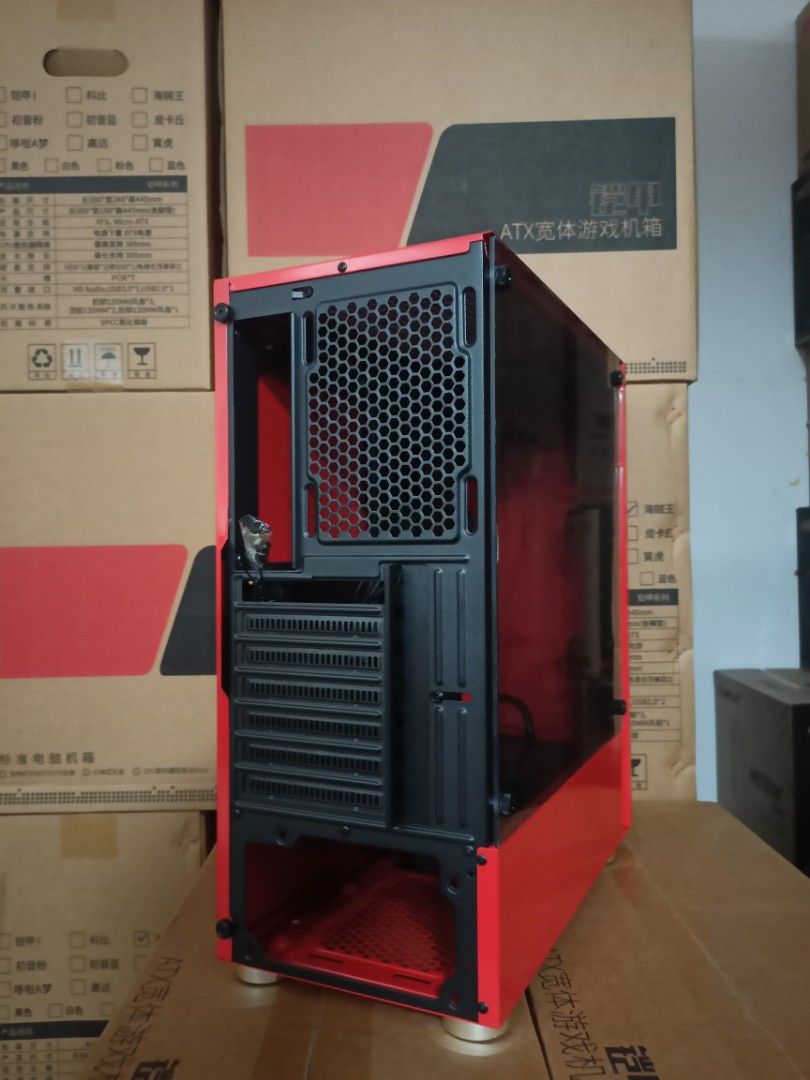 One-piece Red ATX Tower Computer Desktop Chassis/Casing, Computers ...