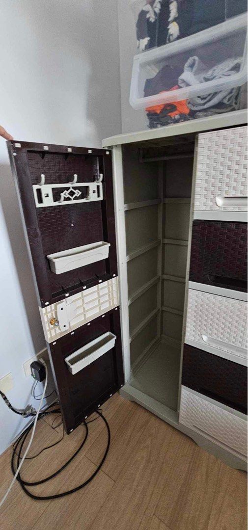 Orocan Zooey Super Rattan Dual Cabinet Wardrobe Clothes Organizer ...