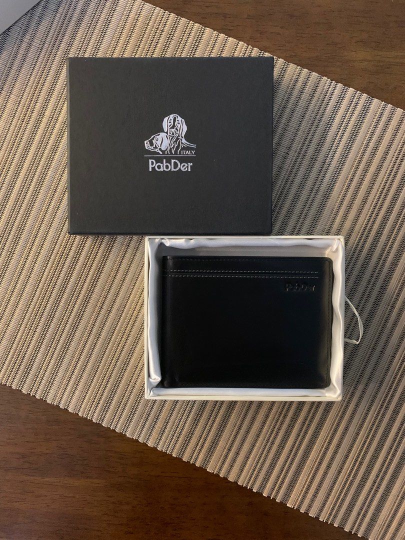 PabDer Italy Leather Black Wallet, Luxury, Bags & Wallets on Carousell