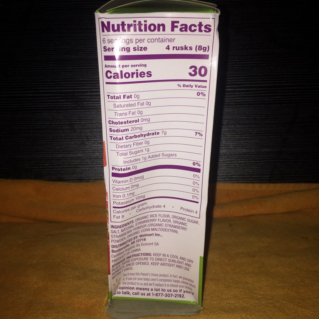 PARENT’S CHOICE | Organic Strawberry Rice Rusks Baby Snacks (3 Boxes ...