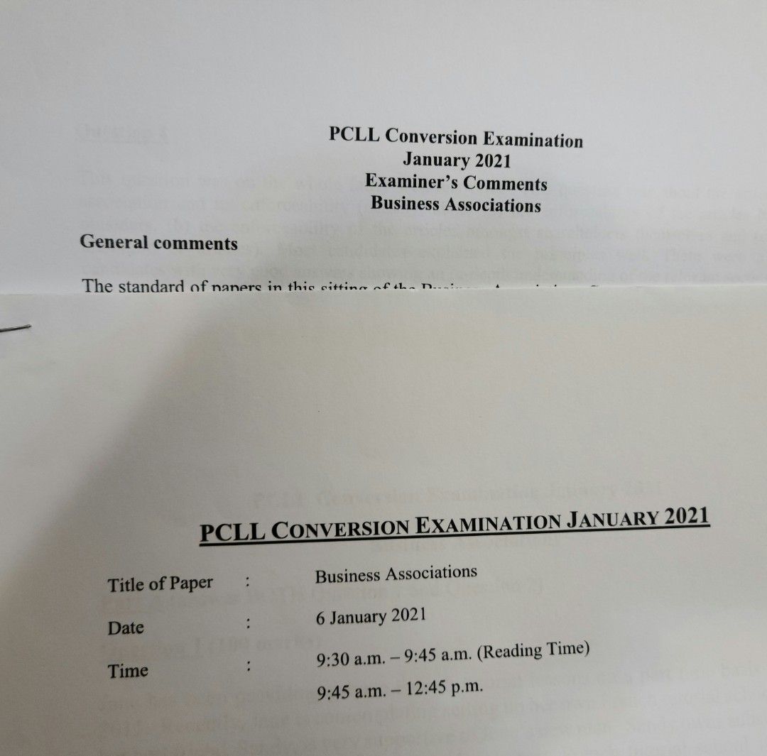 Pcll Conversion Exam Business Association past papers (5 total ), 興趣及遊戲 ...