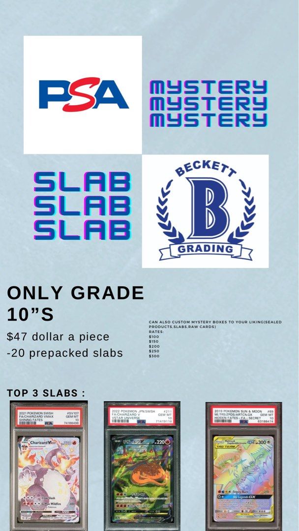 POKEMON MYSTERY SLAB (PSA/BGS 10), Hobbies & Toys, Toys & Games on ...