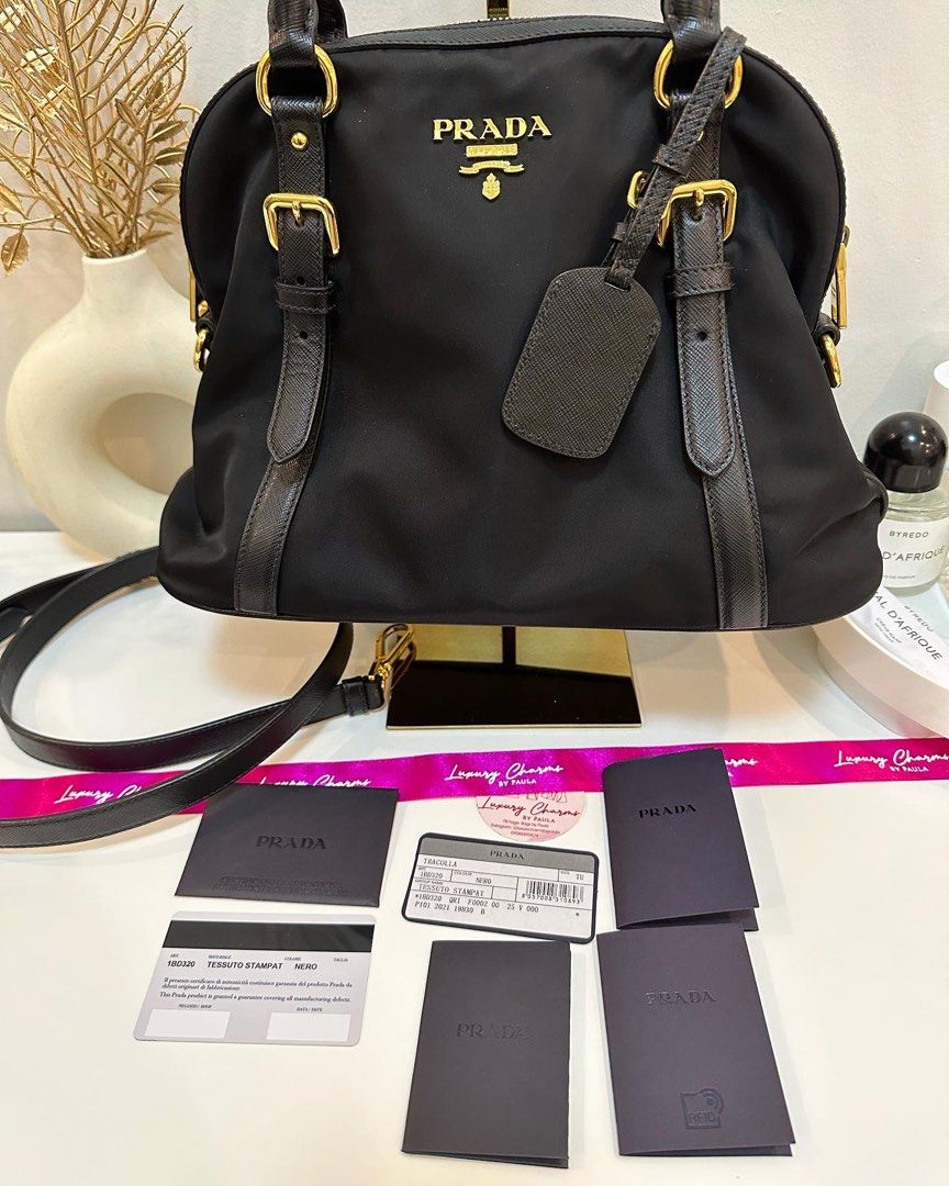 Prada Dome Nylon Two-way Bag, Luxury, Bags & Wallets on Carousell
