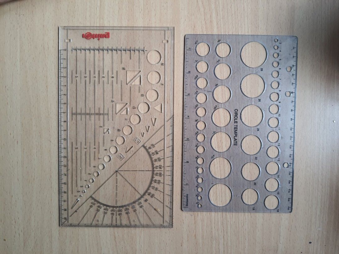 [PRELOVED] Rotring Furniture Template / Triangle Ruler / Circle ...