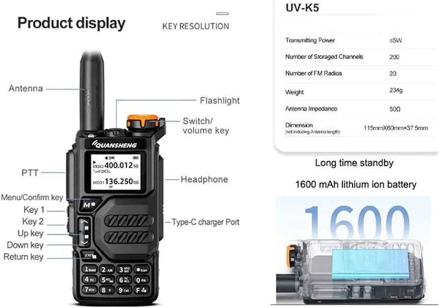 Quan Sheng UV-K5 (Pair) Dual Band radio FM transciever, Mobile Phones ...