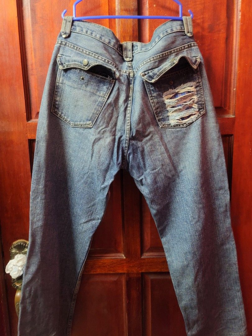 Rambo jeans ripped patchwork, Men's Fashion, Bottoms, Jeans on Carousell