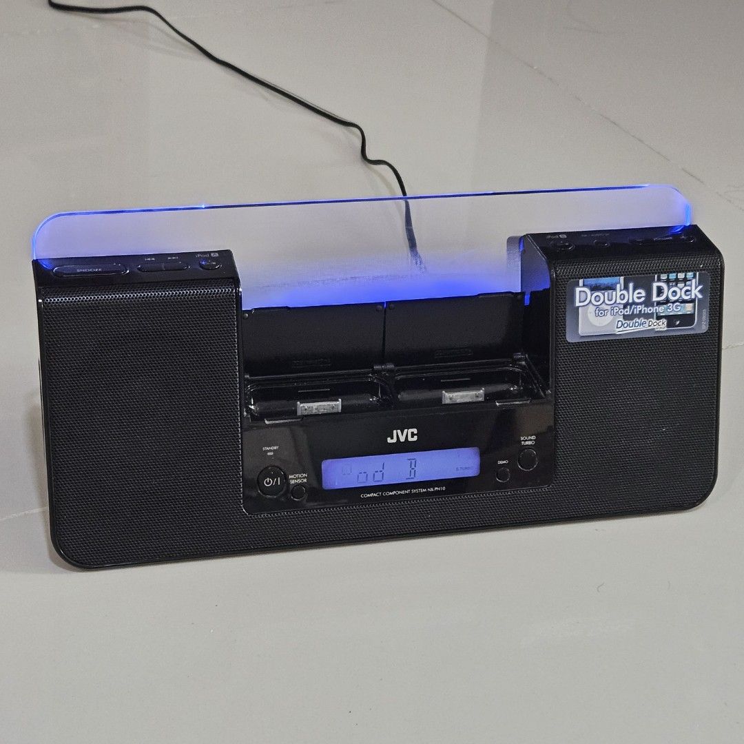 Rare JVC NX-PN10 Compact Component System iPhone Dock Clock/Radio ...