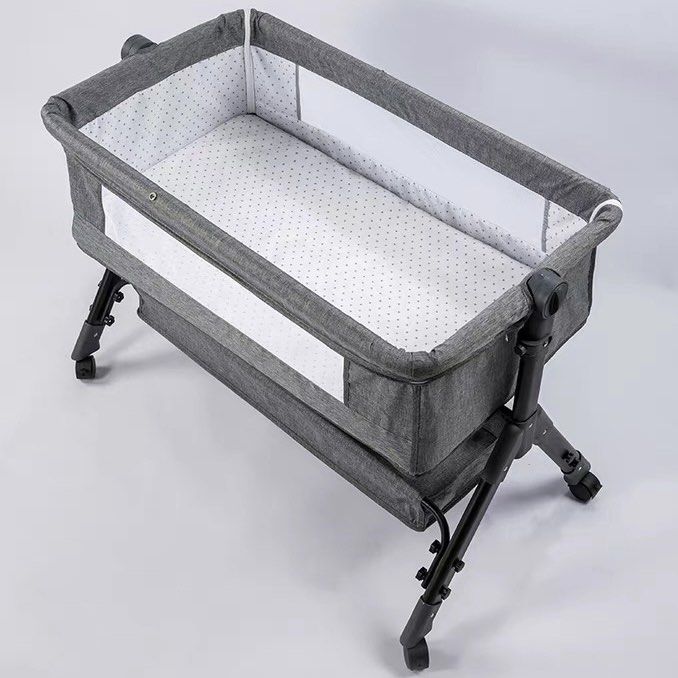Ready Stock Portable Baby Cot with Storage Basket Lockable Wheels ...