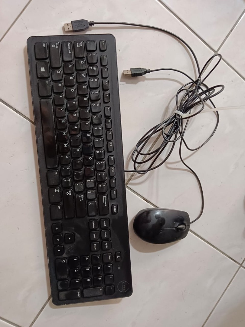 Set of Dell Wired USB Keyboard & Wired USB Mouse, Computers & Tech ...