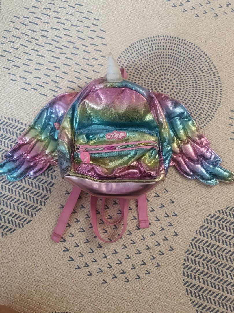 Smiggle teeny tiny backpack - rainbow unicorn, Babies & Kids, Babies ...