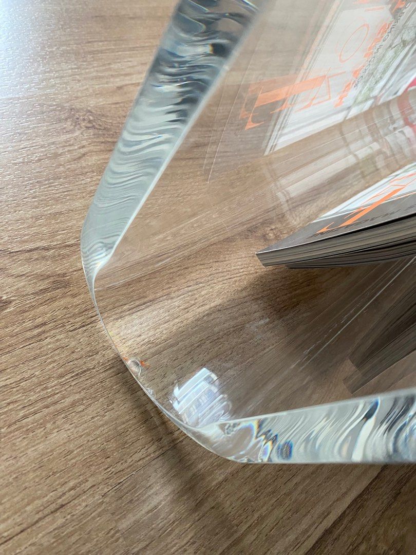 Solid Clear Acrylic Coffee Table with Magazine Rack, Furniture & Home Living, Furniture, Other ...