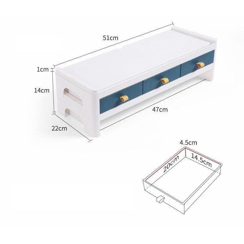 Stackable Multifunctional Computer Monitors Stand Riser With Drawer ...