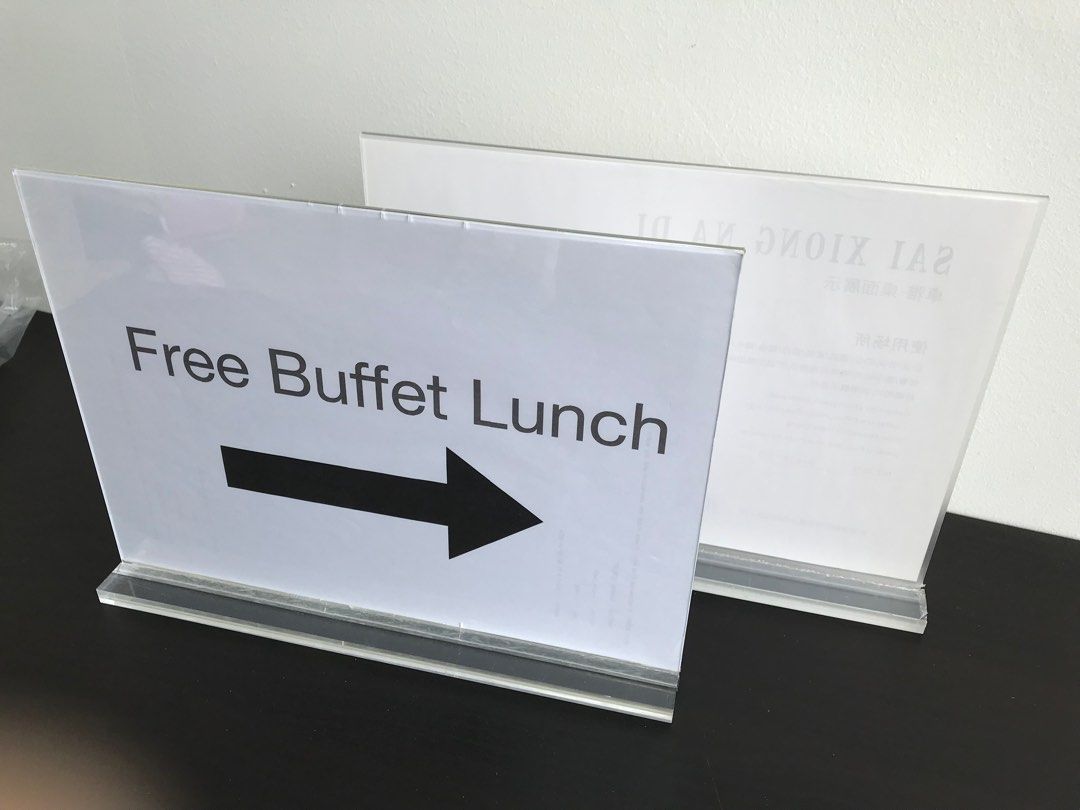 2 x Table top A4 display sign | photo frame | acrylic display stand ...