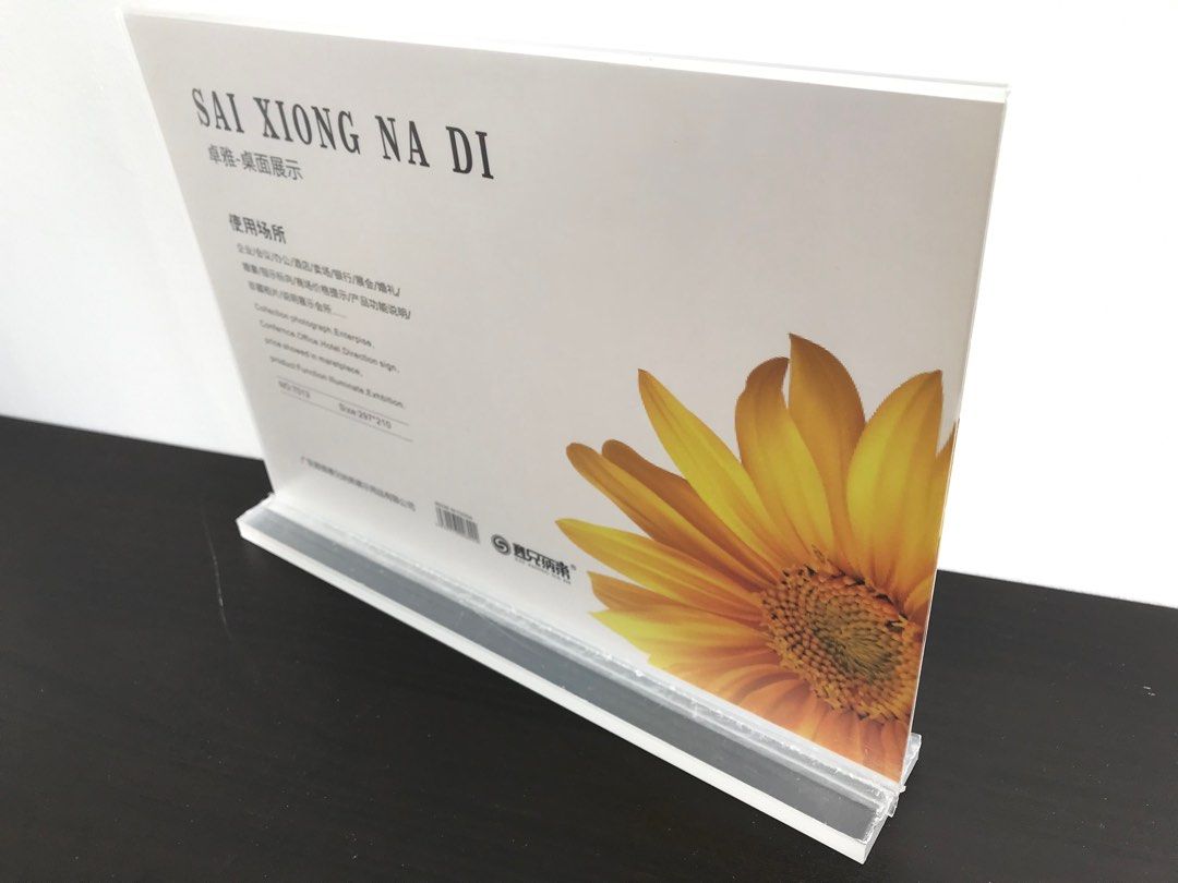 2 x Table top A4 display sign | photo frame | acrylic display stand ...