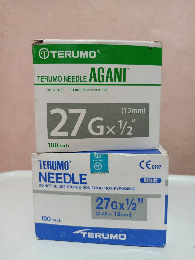 Terumo needles 27g x 1/2 and 27g x 1/2, Health & Nutrition, Medical Supplies & Tools on Carousell