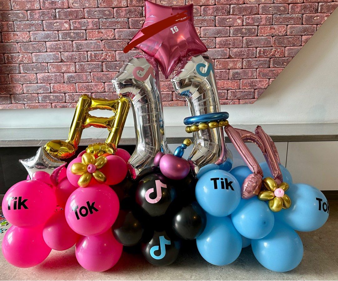 Tik Tok theme Birthday party Balloon Decoration, Hobbies & Toys ...