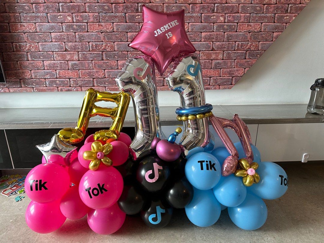 Tik Tok theme Birthday party Balloon Decoration, Hobbies & Toys ...