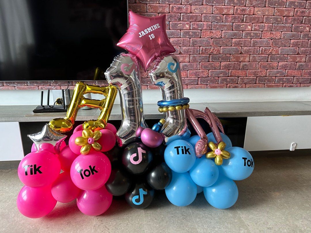 Tik Tok theme Birthday party Balloon Decoration, Hobbies & Toys ...