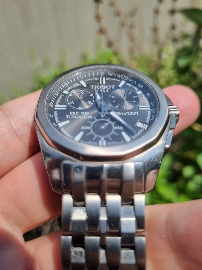 Tissot PRC 100 titanium ori Sapphire Swiss v8 Chronograph Heuer Omega ...