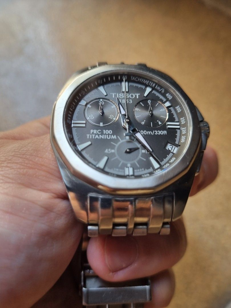 Tissot PRC 100 titanium ori Sapphire Swiss v8 Chronograph Heuer Omega ...