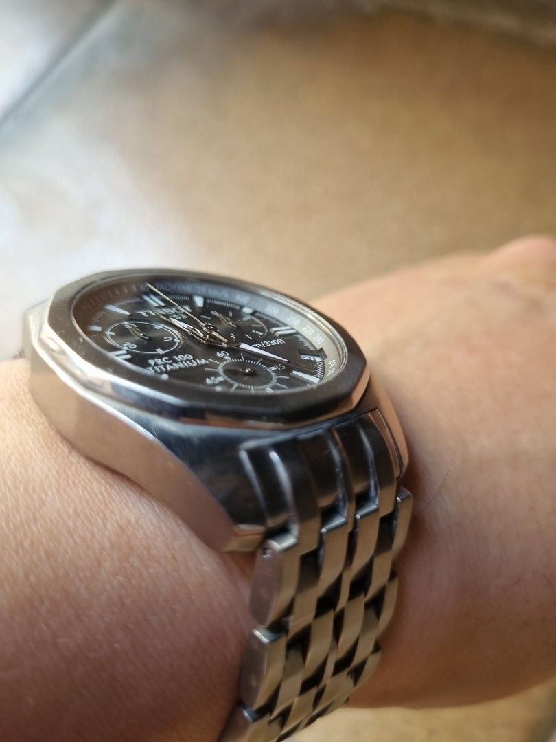 Tissot PRC 100 titanium ori Sapphire Swiss v8 Chronograph Heuer Omega ...