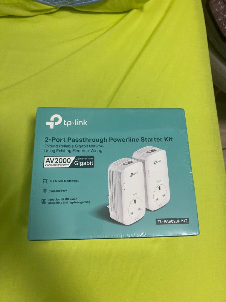 Tp-Link TL-PA9020P KIT AV2000 2-Port Gigabit Passthrough Powerline ...