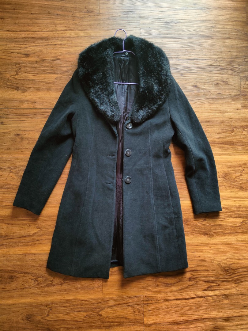 Turkish classic black winter and autumn coat thick high quality fabric ...