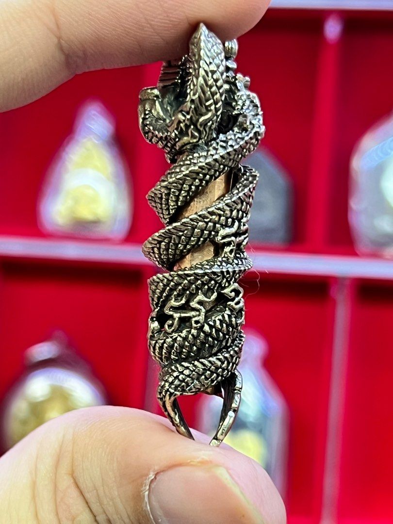 Twin Naga Water Dragon Takrut with 1 handwritten takrut LP Nian Blessed ...