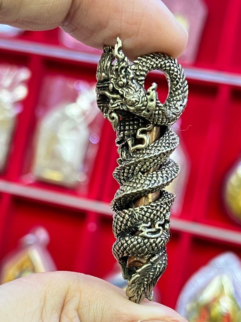 Twin Naga Water Dragon Takrut with 1 handwritten takrut LP Nian Blessed ...