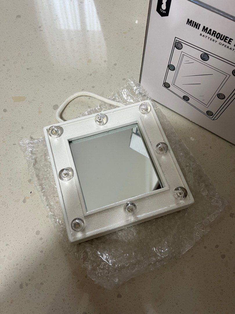 Typo mini marquee mirror, Hobbies & Toys, Toys & Games on Carousell