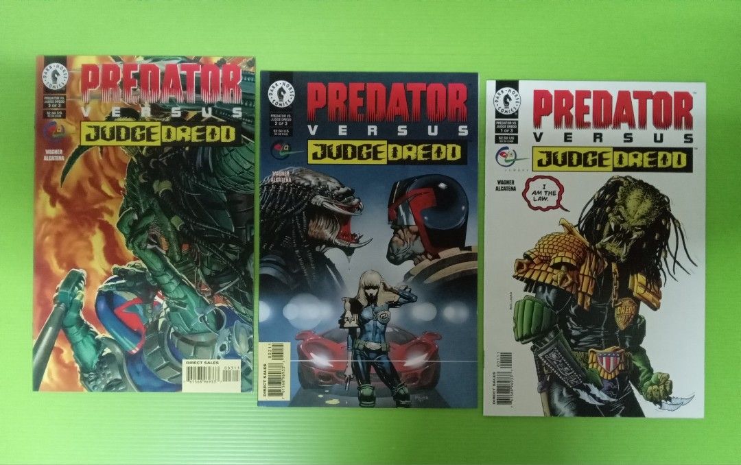 Very Rare Set ! Predator Vs Judge Dredd - 1,2,3 ( Brian Bolland/Dermot ...