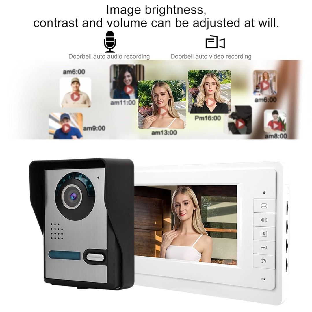 Video Doorbell, Night Vision Wall Mounted Ultra Thin Video Door Phone ...