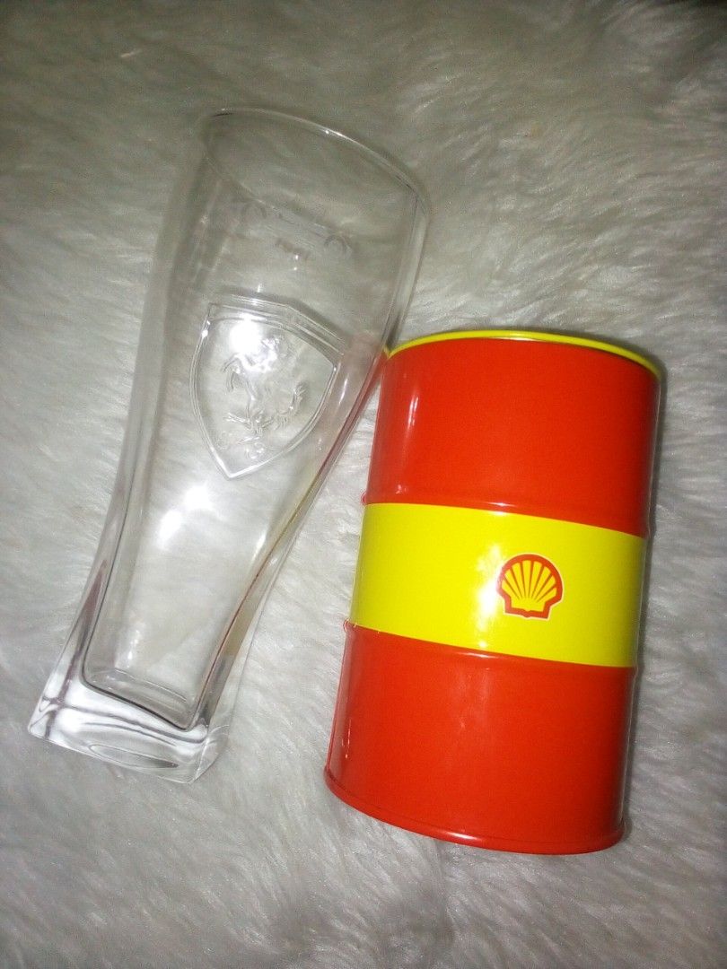 VINTAGE COLLECTIBLE F1 SHELL GLASS TIN CAN, Hobbies & Toys, Memorabilia ...
