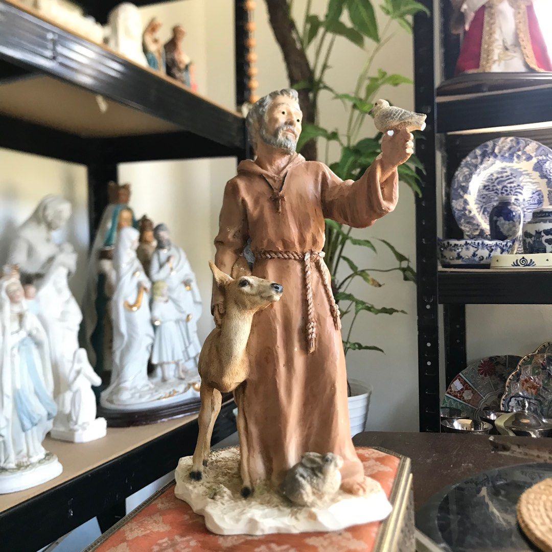 Vintage St. Francis of Assisi Castagna Statue Made in Italy 1989 on ...