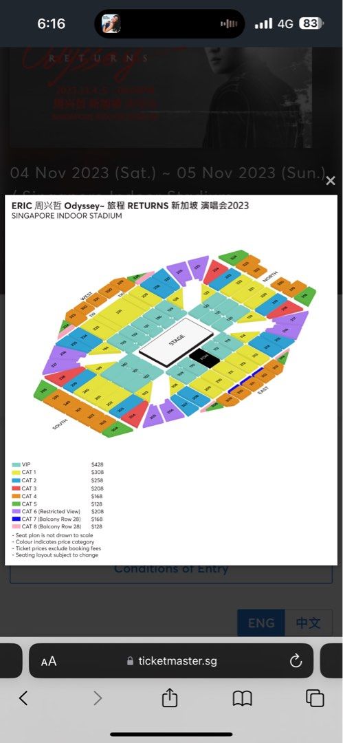 WTT for Cat 4 Eric Chou Odyssey Returns Ticket, Tickets & Vouchers, Event Tickets on Carousell