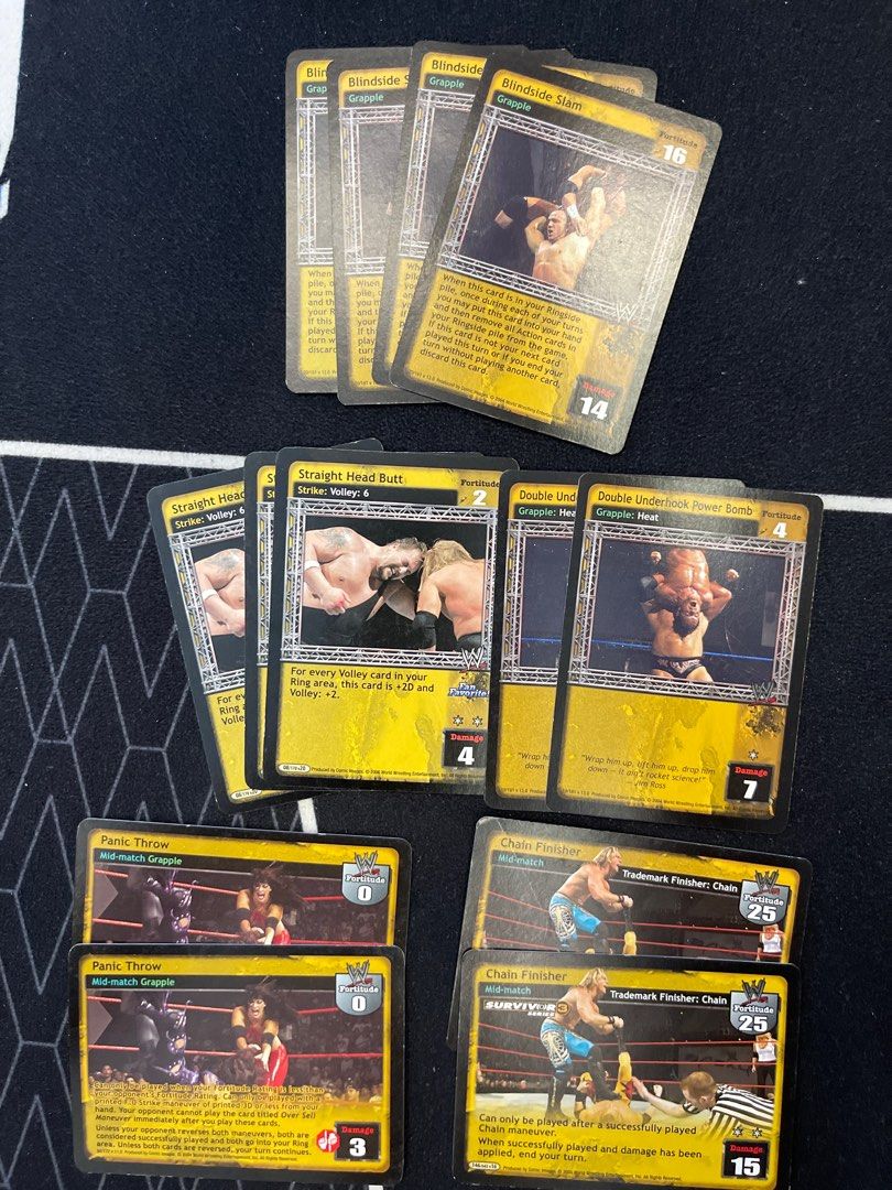 Wwf wwe raw deal cards maneuver panic throw chain finisher blindside ...