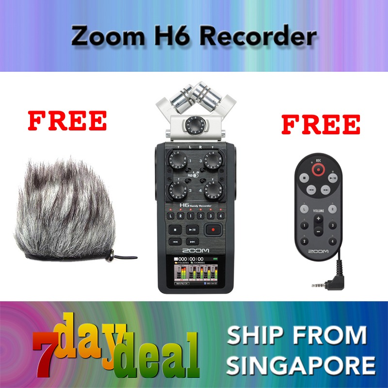Zoom H6 Handy Recorder with Interchangeable Microphone (Free Wind ...