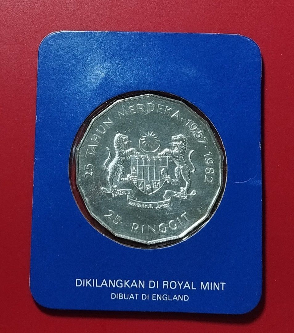 1pc Duit Syiling Perak 25ringgit Bukan Peruf - 25 Tahun Merdeka 1957 ...