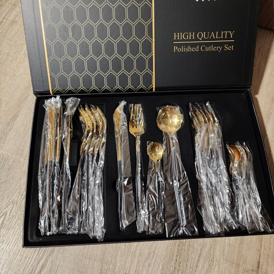 24 Pieces Cutlery Set Box for House Warming Gift, Furniture & Home ...