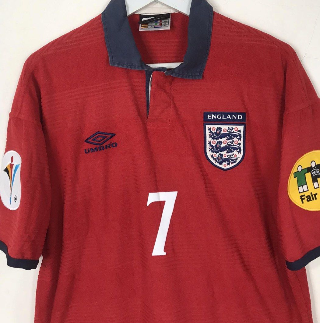 #7 Beckham 2000 England Away soccer/football jersey/kit rare/retro ...
