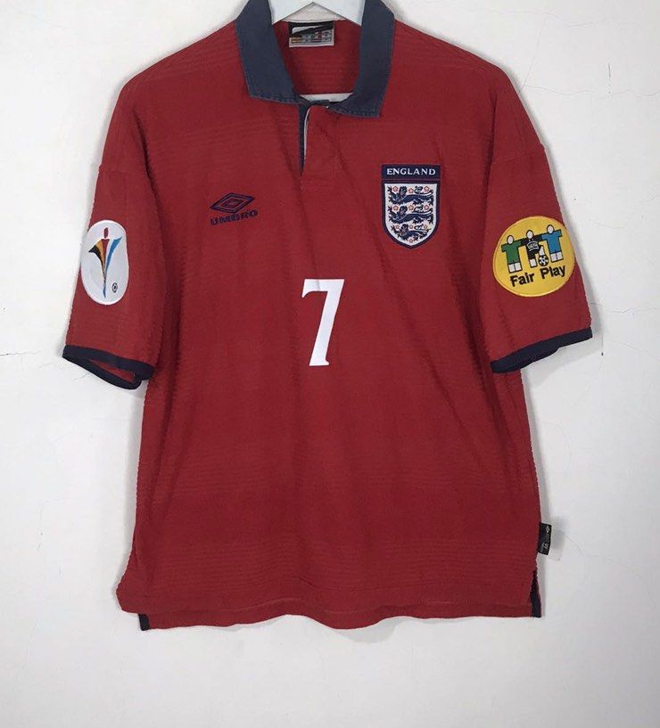 #7 Beckham 2000 England Away soccer/football jersey/kit rare/retro ...